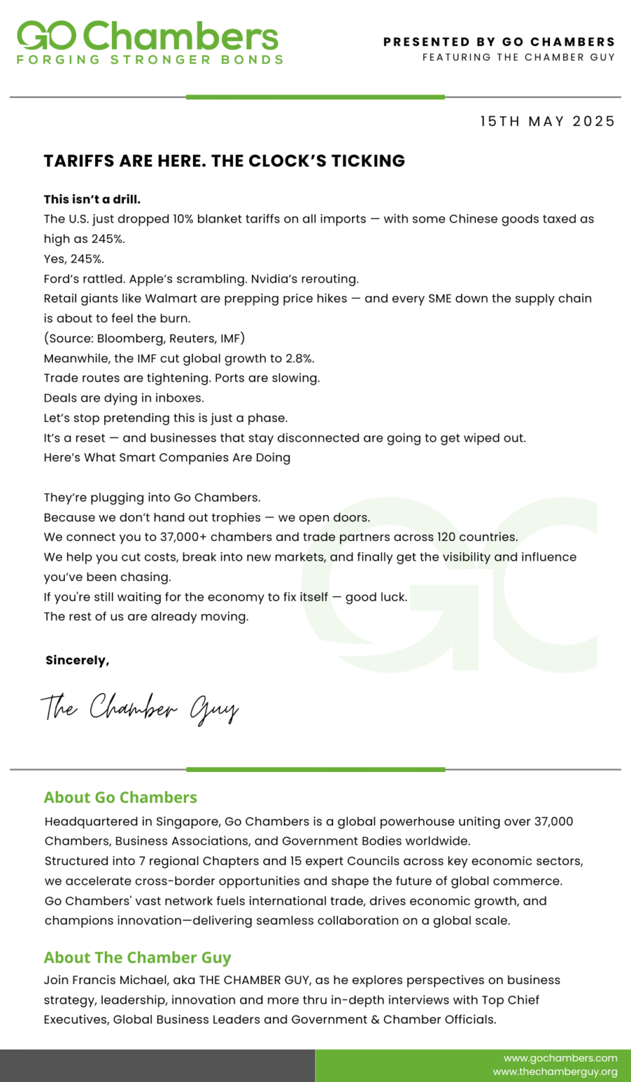 Tariffs Are Here. The Clock’s Ticking. – Go Chambers